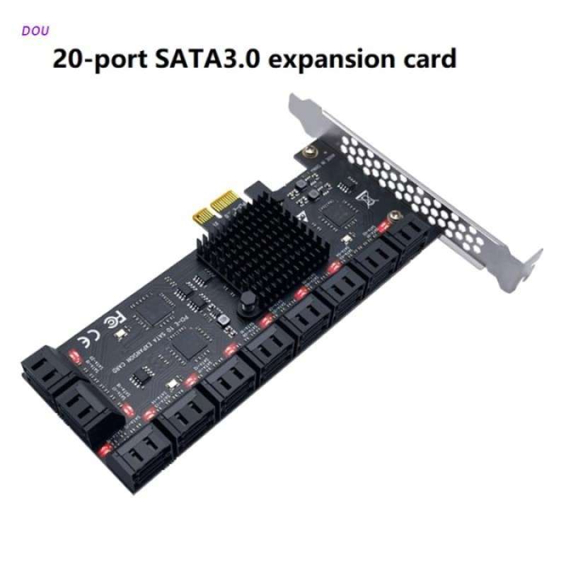 Jual SATA Expansion Card SATA III Adapter PCIE 1X to 20 Ports SATA3.0 ...