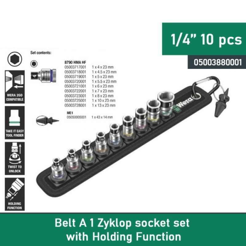 Promo Kunci Socket Hex Wera 05003880001 Hex Zyklop Socket Set 1/4 Drive ...