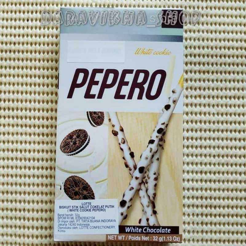 Jual Lotte Pepero White Chocolate n Cookie 32g / Biskuit Stik di Seller ...