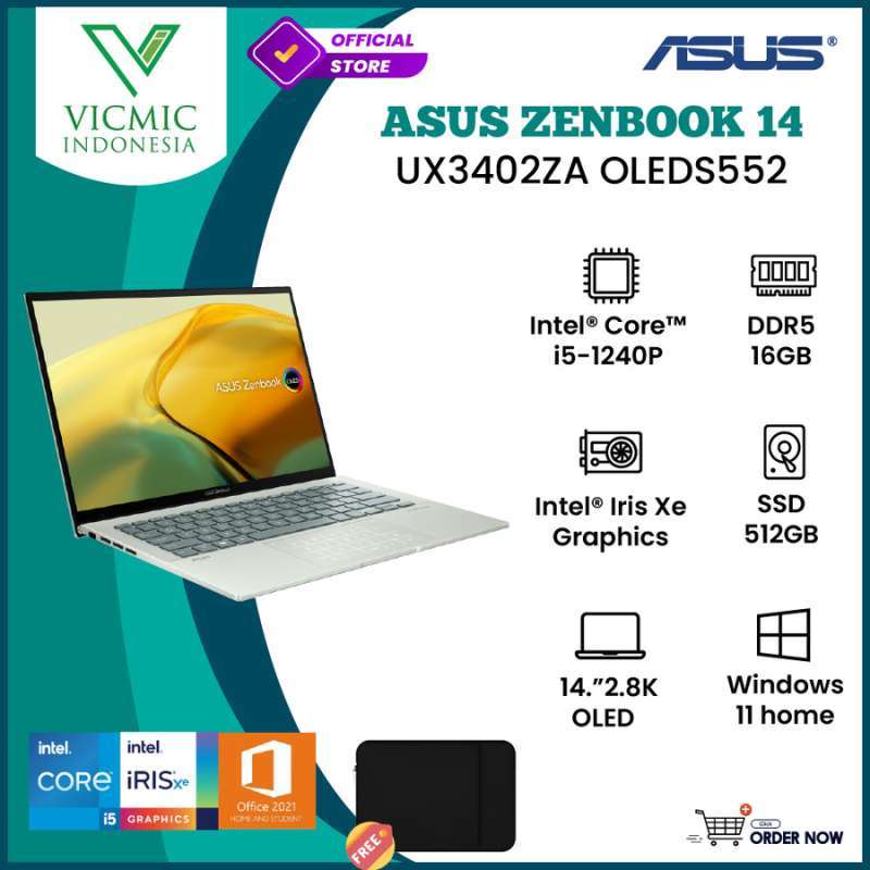 Jual Asus Zenbook 14 Ux3402za Oleds552 [intel-i5-1240p/16gb/512gb Ssd ...
