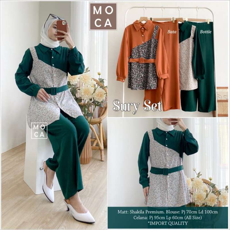 Jual SURY BY MOCA BAJU SETELAN WANITA TERBARU 2022 DAILY ONE SET LD 100 SETCEL ONESET KEKINIAN ...
