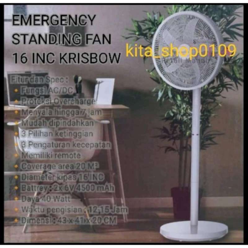 Jual Kipas Emergency 16 inci Krisbow Kipas darurat dengan lampu di ...