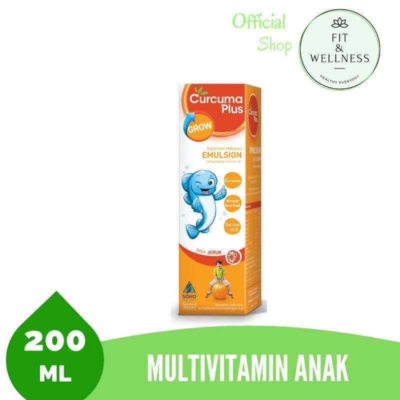 Jual Curcuma Plus Grow Emulsion Syrup Multivitamin Anak - Jeruk 200mL ...