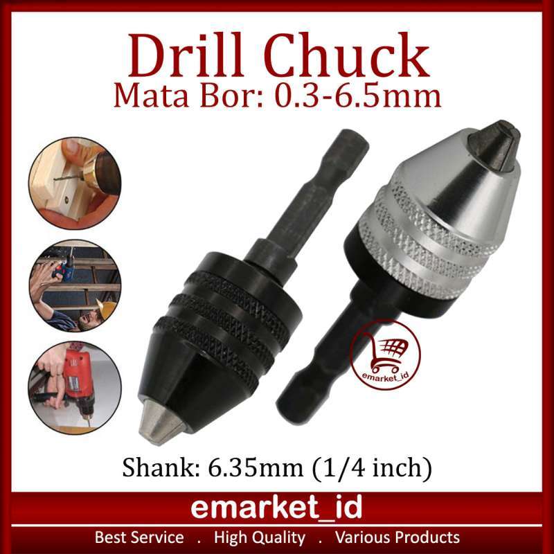 Jual Mata Bor Drill Chuck / Kepala Bor Mini Bit Quick Micro Change 1/4 Hex Shank Adapter Tanpa ...
