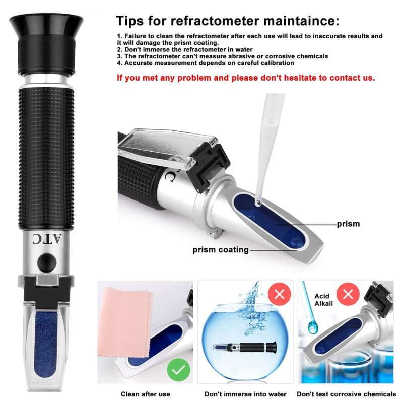 Jual Refraktometer / Salinity Portable Refractometer / Alat Ukur Kadar Garam Gula Air Laut ...