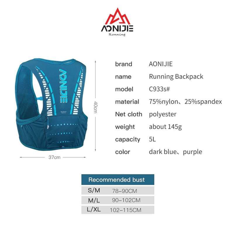 Jual Aonijie Hydration Backpack Vest C933s - 5l Trail Running Di Seller ...