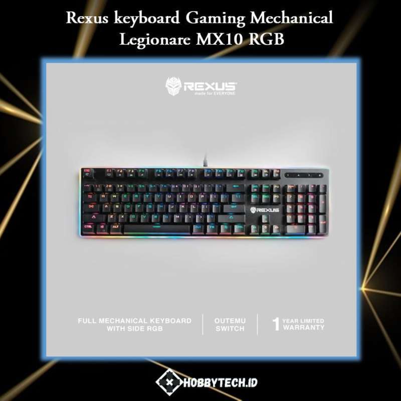 Jual Rexus Keyboard Gaming Mechanical Legionare MX10 RGB - Blue Switch ...