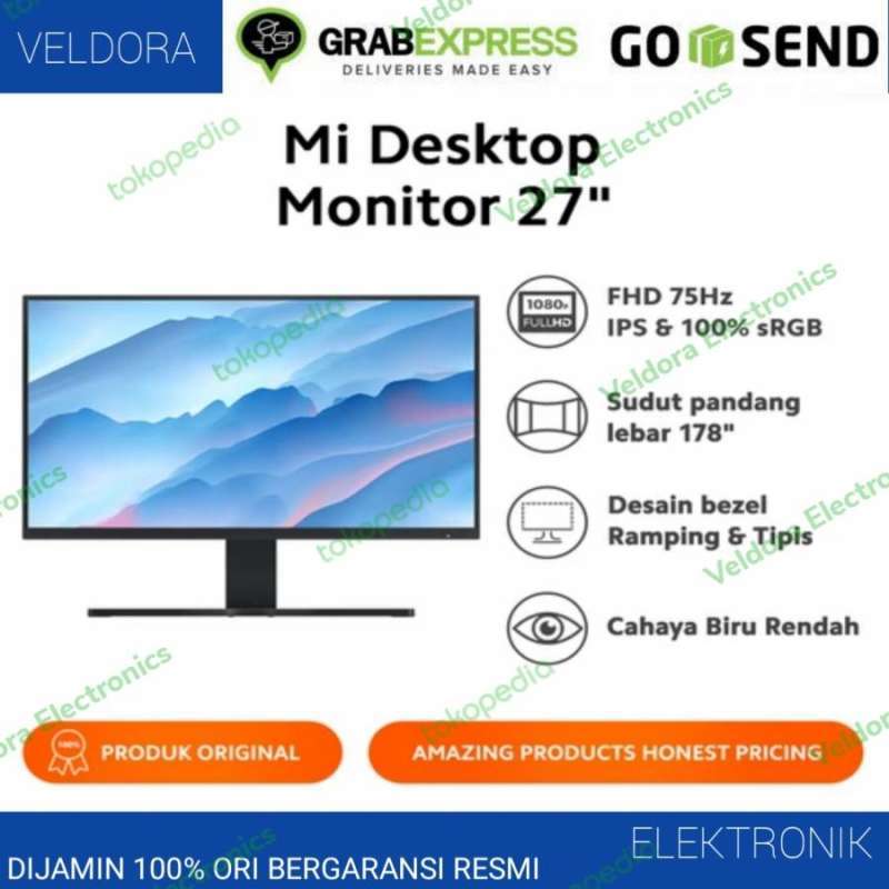 Jual Xiaomi Mi Desktop Monitor 27 Layar IPS 1080P Cahaya Biru Rendah di ...