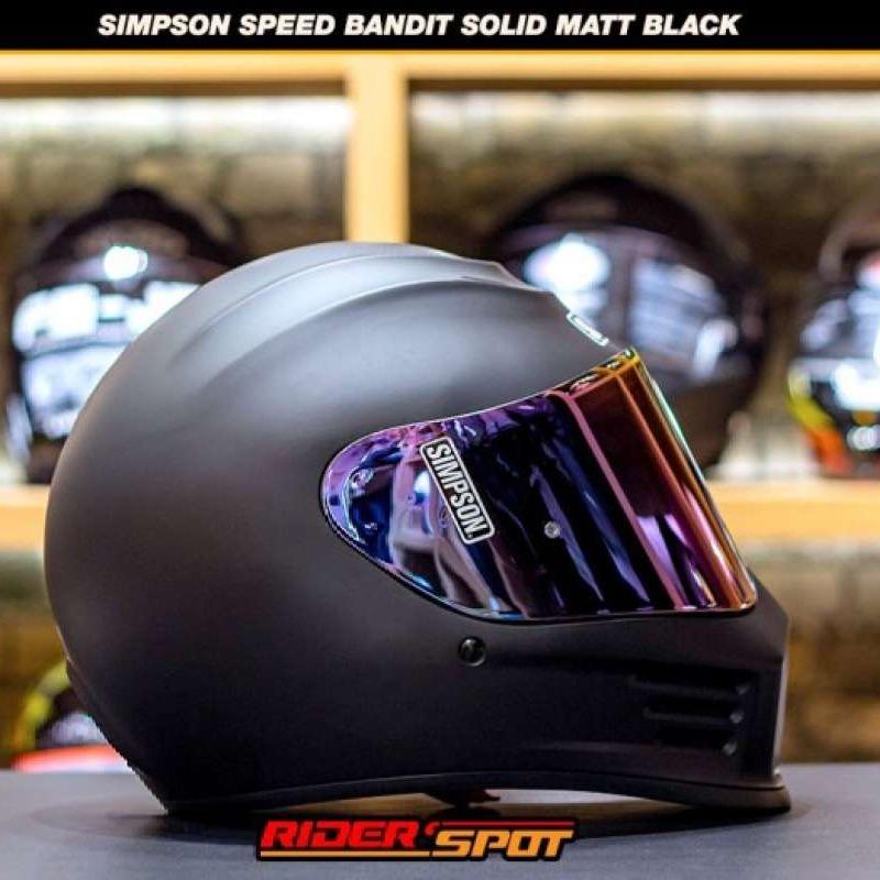Jual Helm Motor SIMPSON Speed Bandit Solid Matte Black Full Face ...
