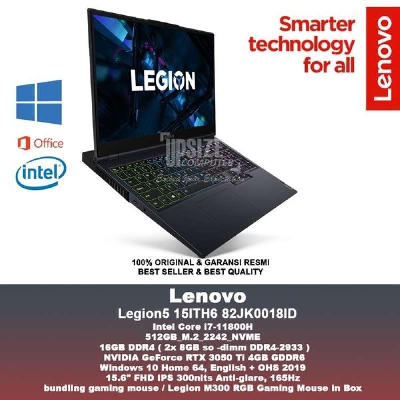 Jual Lenovo Legion 5i 18ID i7 11800 16GB 512GB SSD NVIDIA RTX 3050 4GB ...