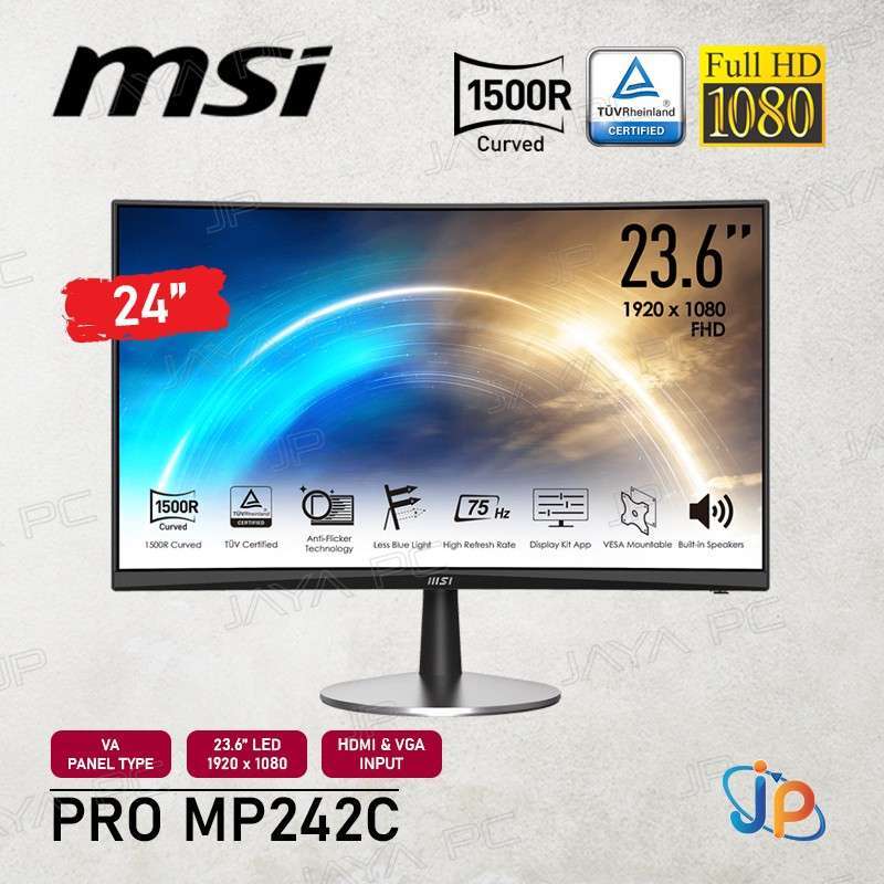 Promo Monitor MSI LED PRO MP242C - Curved Full HD 24 Inch Diskon 30% di ...