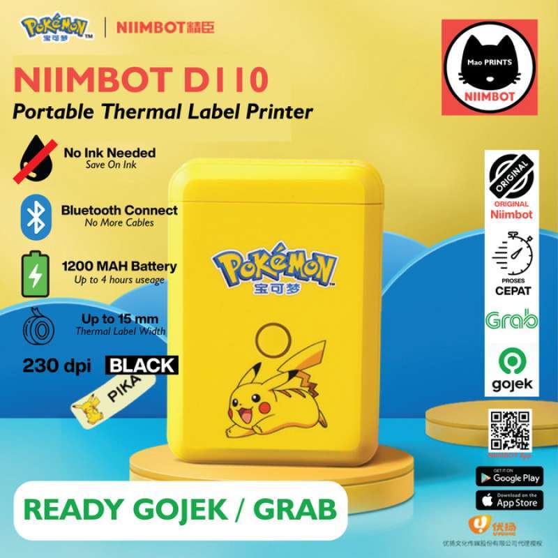 Jual Niimbot D110 Thermal Labelbluetooth Printer - D110 - Pikachu ...