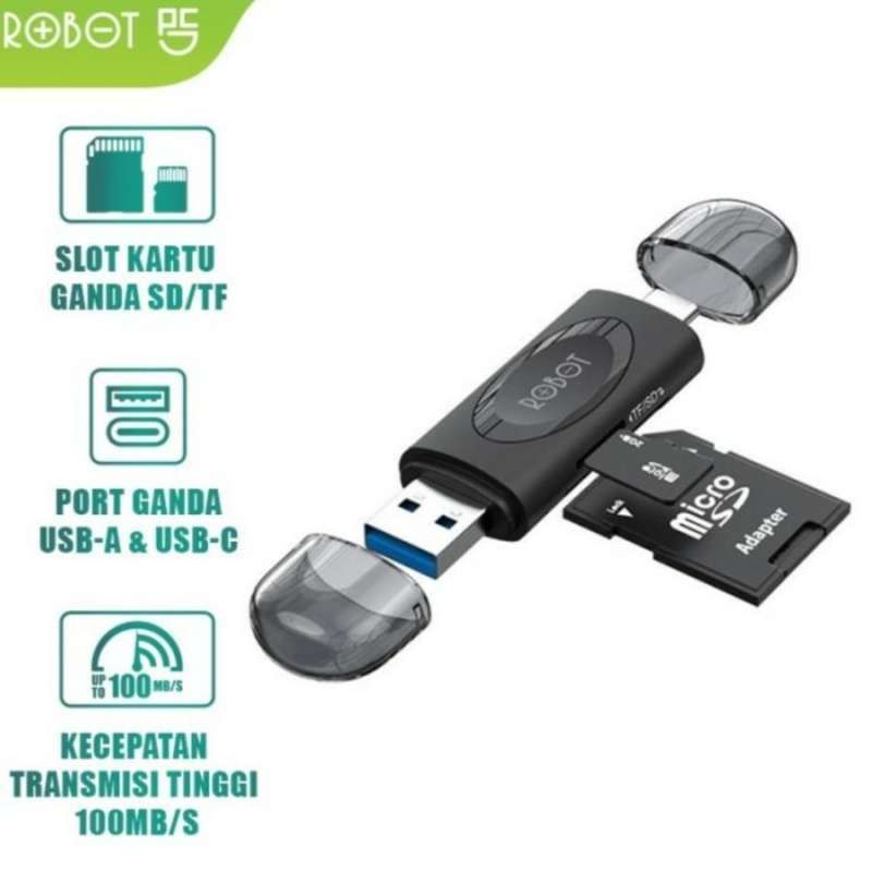 Jual Robot CR302 OTG Usb Type C USB 3.0 Micro SD Card Reader Original ...