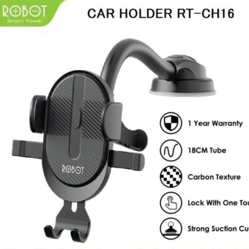 Jual Robot Ch16 Car Holder Hp Mobil Dashboard Automatic Lock Rotate ...