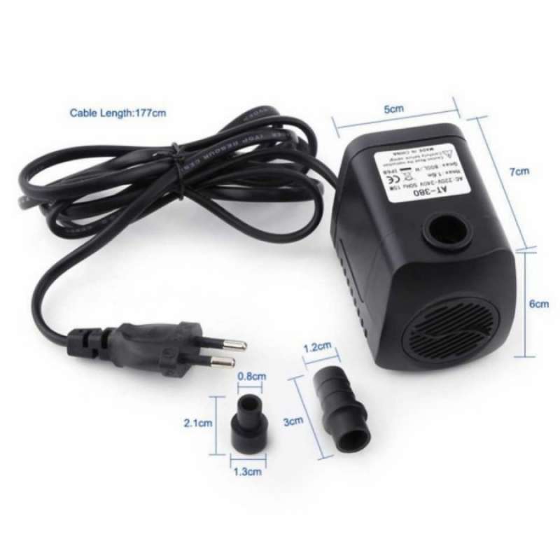 Jual Pompa Air Celup Aquarium At-380 220V 15W 800L/H Aquascape ...
