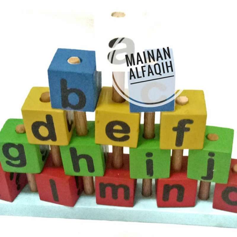 Jual mainan edukasi kayu-balok piramida huruf di Seller CV Alfaqih ...
