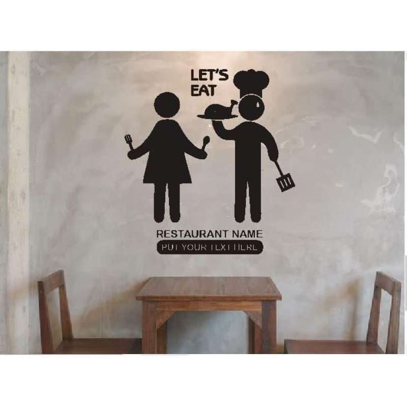 Jual Sticker Custom Nama Restoran Dekorasi Warung Makan Wallstiker Koki ...