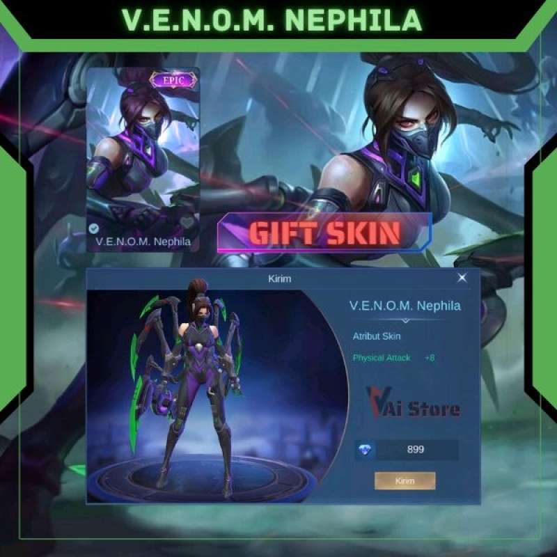 Jual Mobile Legends Gift Skin Epic [squad V.e.n.o.m] Di Seller ...