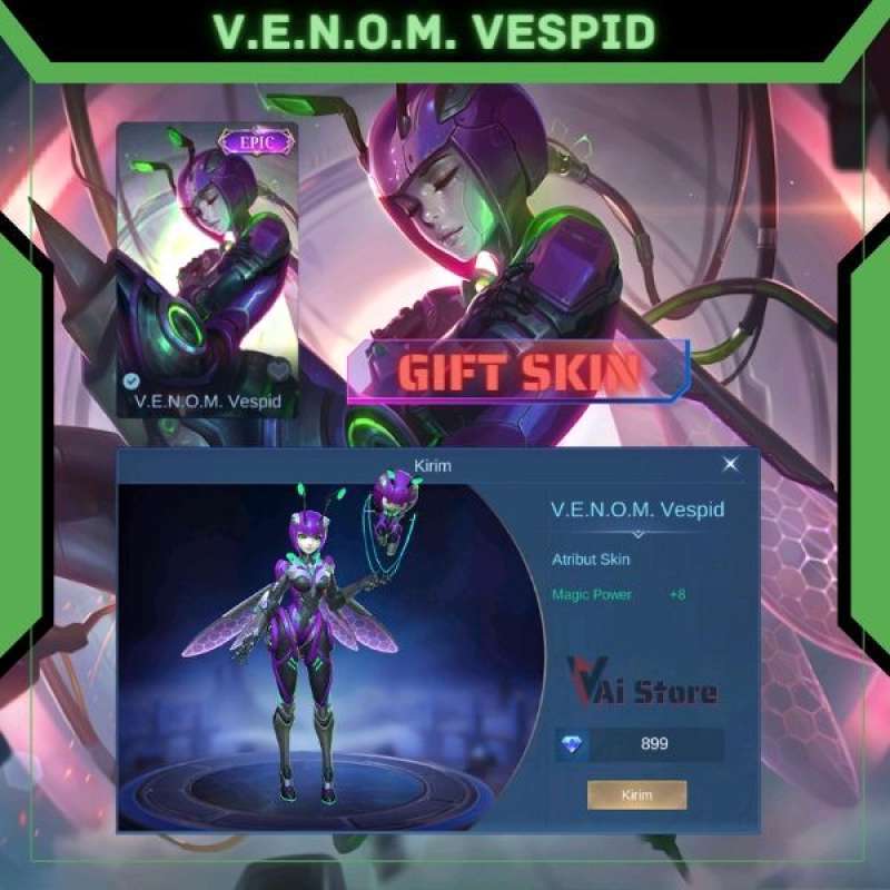 Jual Mobile Legends Gift Skin Epic [squad V.e.n.o.m] Di Seller ...