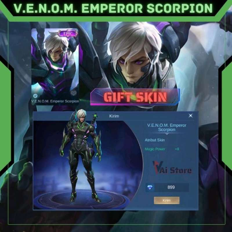 Jual Mobile Legends Gift Skin Epic [squad V.e.n.o.m] Di Seller ...
