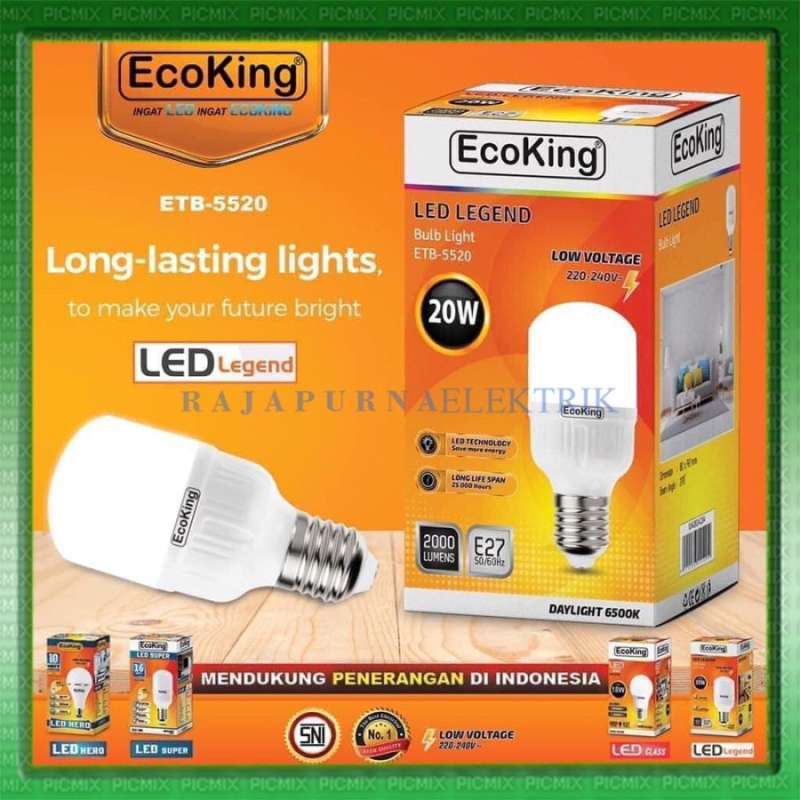Promo LAMPU LED BULB JUMBO ECOKING 20W / 20 watt SUPER TERANG GARANSI ...