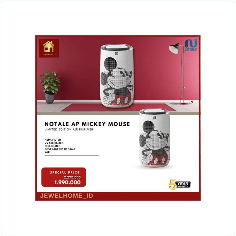 Jual Notale Air Purifier Disney Mickey Series Limited Edition Uv Wifi ...