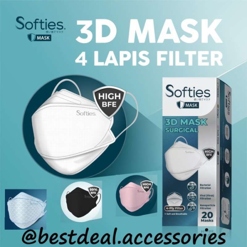 Jual Softies 3D Surgical Mask Patterned (Model KF94) 20s Japanese Print ...