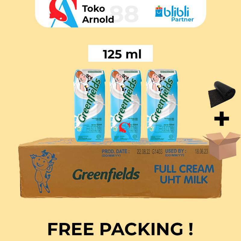 Jual Susu Greenfields UHT Full Cream 125 ml - Isi 40 pcs / 1 DUS Isi 40 pcs di Seller ...