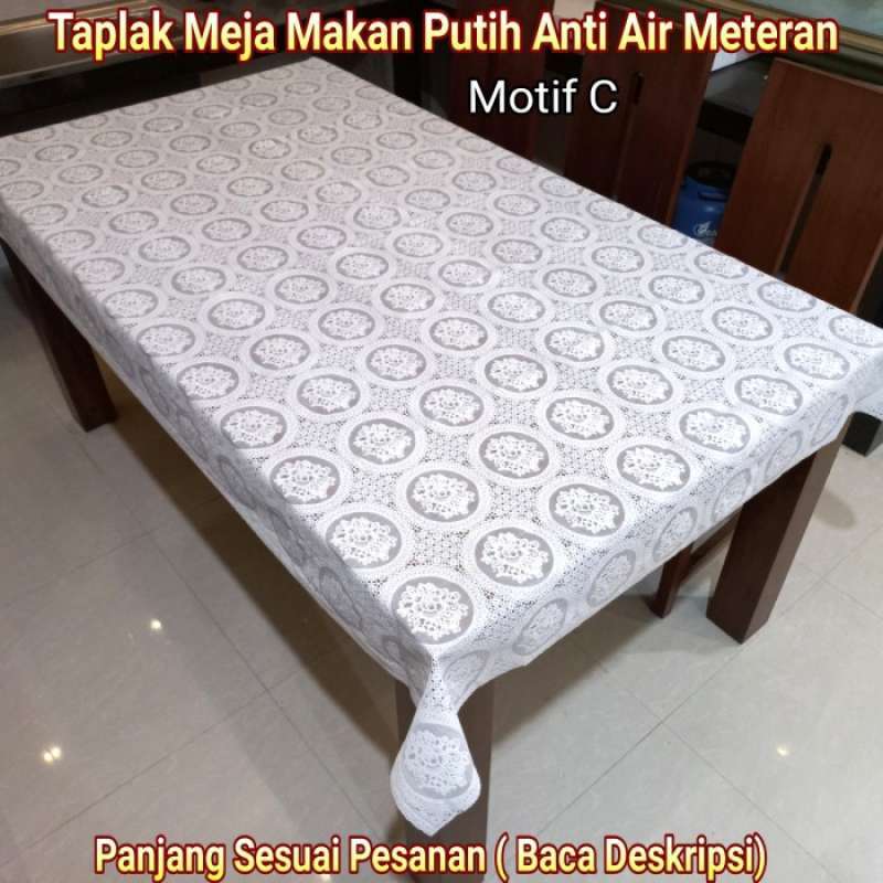 Jual Taplak Meja Makan Plastik Putih Polos Meteran Panjang 3 4 5 Meter ...