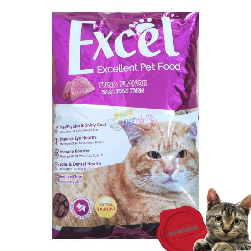 Promo Excel Adult & Kitten Tuna Ikan 500g No Pork Makanan Kucing Cat ...