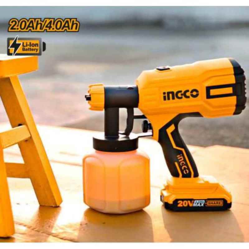 Jual Spray Gun Cordless Semprotan Angin Cat Ingco CSGLI2001 di Seller ...