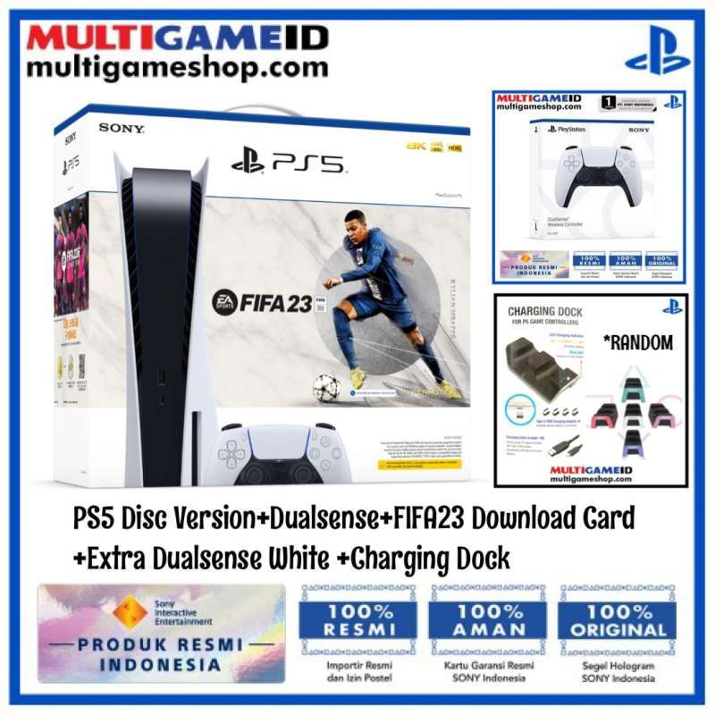 Jual Ps5 Console Disc Version + Dualsense+fifa 23 Download Card ...