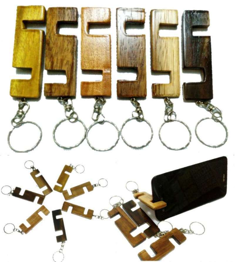 Jual Stand hp kayu dudukan hp wooden smartphone key chain handphone di ...