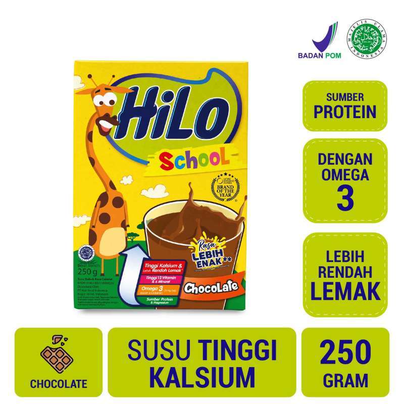 Jual HiLo School Chocolate 250g - Susu Tinggi Kalsium Lebih Rendah Lemak di Seller Supermarket ...