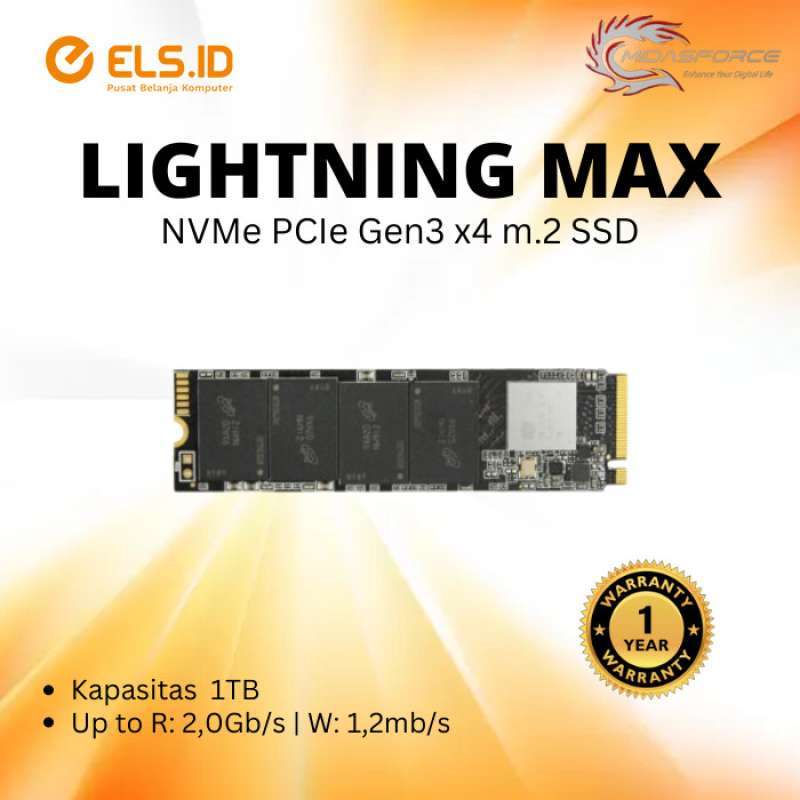 Jual SSD m.2 NVMe 1TB Midasforce Max Lightning 2280 di Seller ELS ...