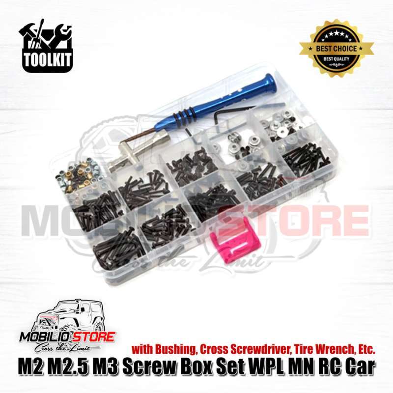 Jual M2 M2.5 M3 Screw Box Set WPL MN RC Car with Bushing Cross ...