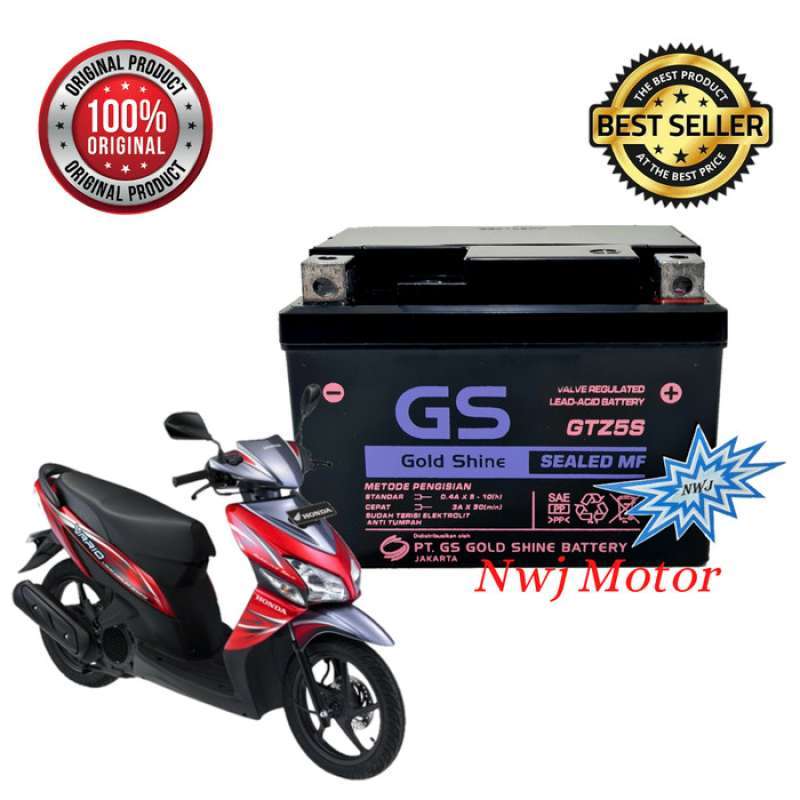 Jual Aki Motor Honda BeAT Vario 110 GTZ5S GTZ4V YTZ5S GS MF Accu Kering di Seller Alfa Auto Race ...