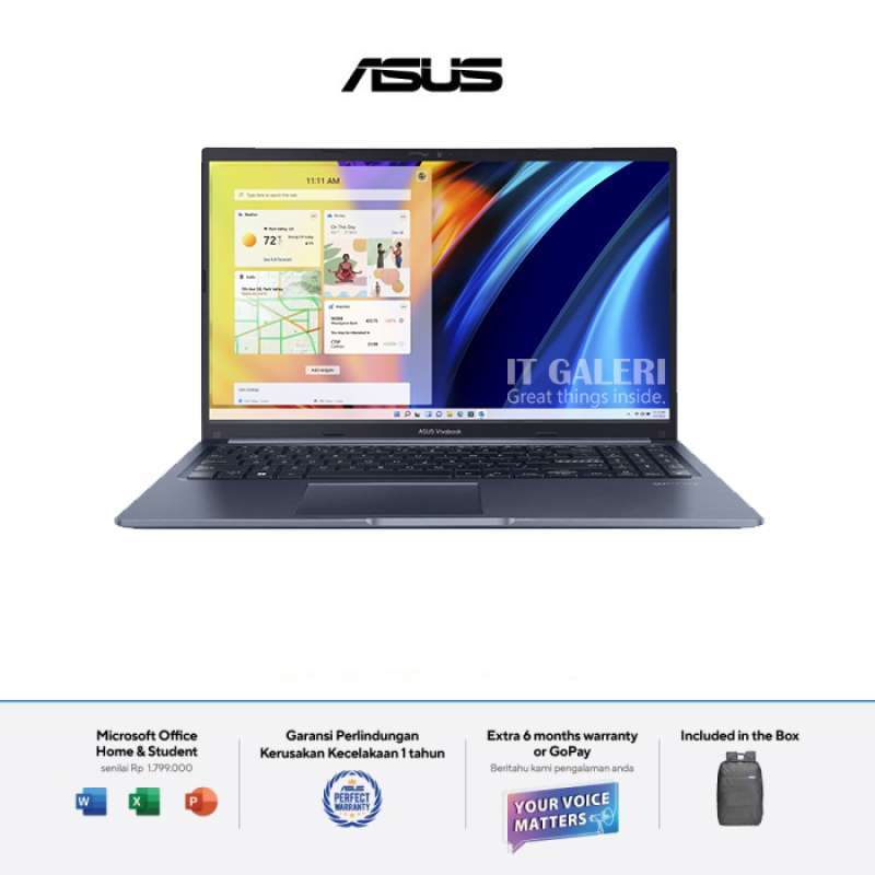 Jual Asus Vivobook 15 A1502za-vips553 Ci5-1235u/8gb/512gb/ts 15.6/win11+ohs2021/quiet Blue Di ...
