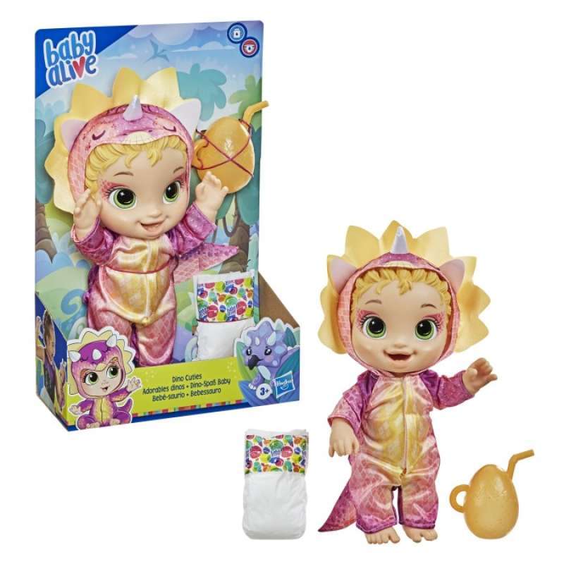 Jual Mainan anak baby alive doll dino cuties doll triceratops original ...