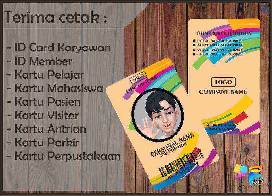 Jual Cetak Kartu ID Card Karyawan Member 1 Atau 2 Sisi / Bahan PVC ...