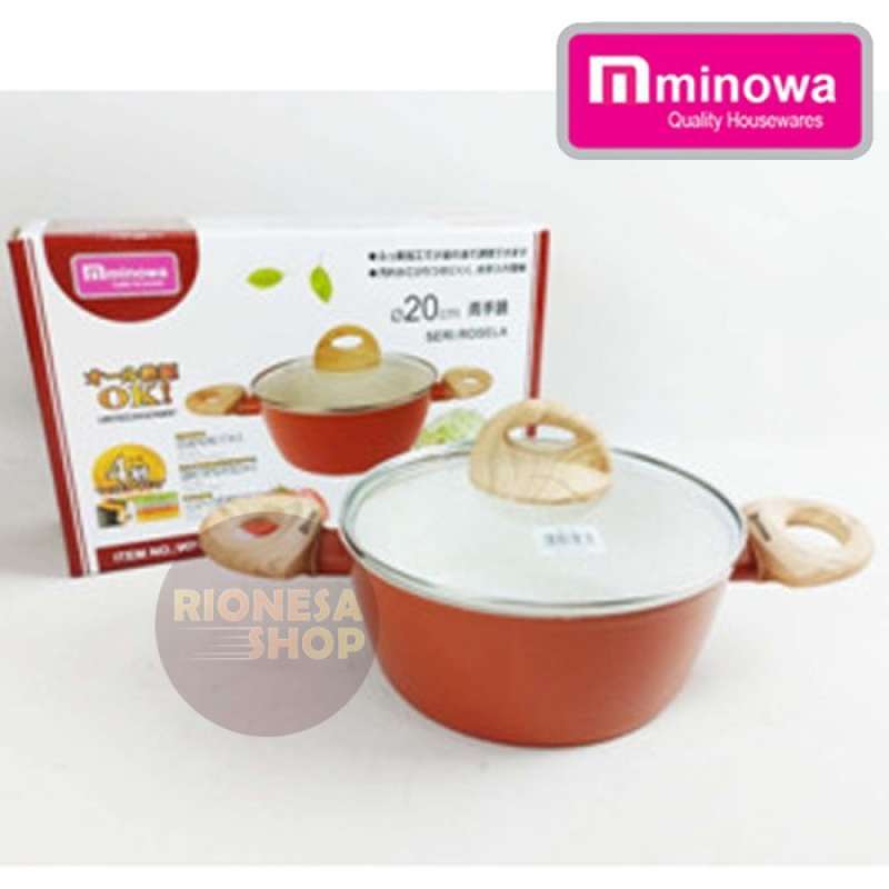 Promo Panci Casserole 20 /24 cm Minowa Rosela Series Marble Induksi ...