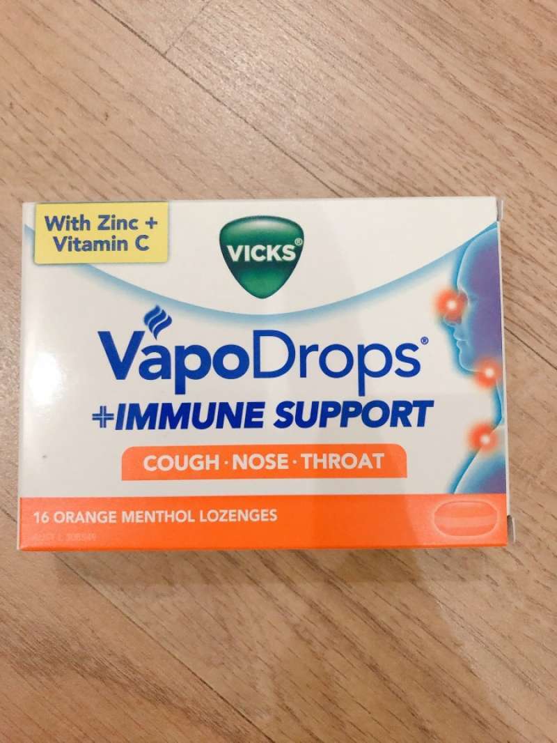 Jual vicks vapodrops immune support 16 lozenges orange menthol di ...