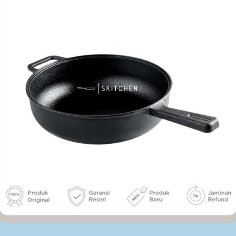 Promo Sabang Deep Skillet by SKITCHEN (dia: 27 cm)/Cast Iron/Panci Besi ...