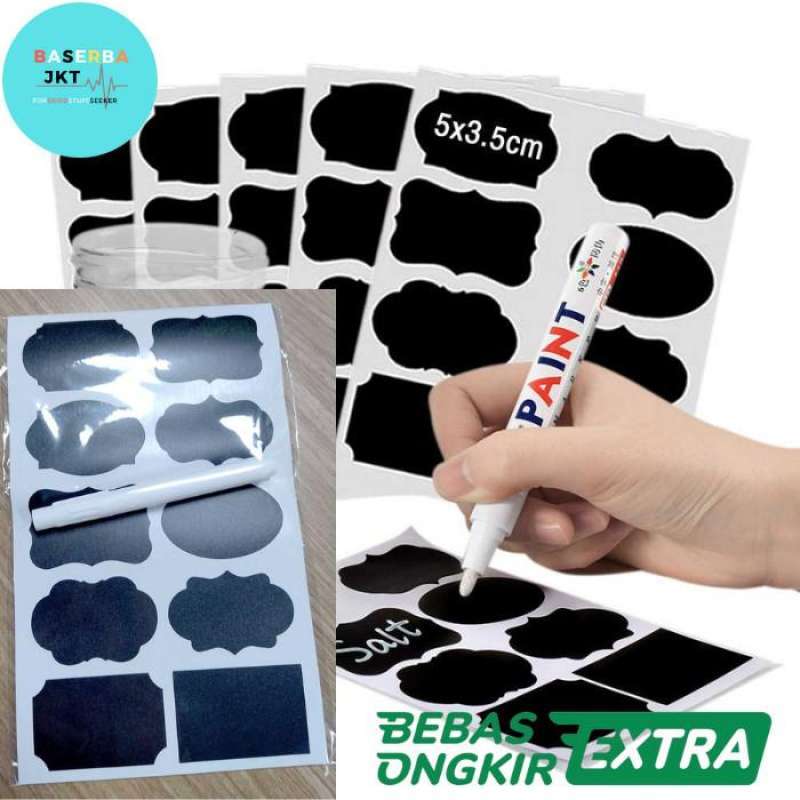 Jual Label Sticker Model Blackboard Serbaguna 5 Pcs Di Seller Baserba ...