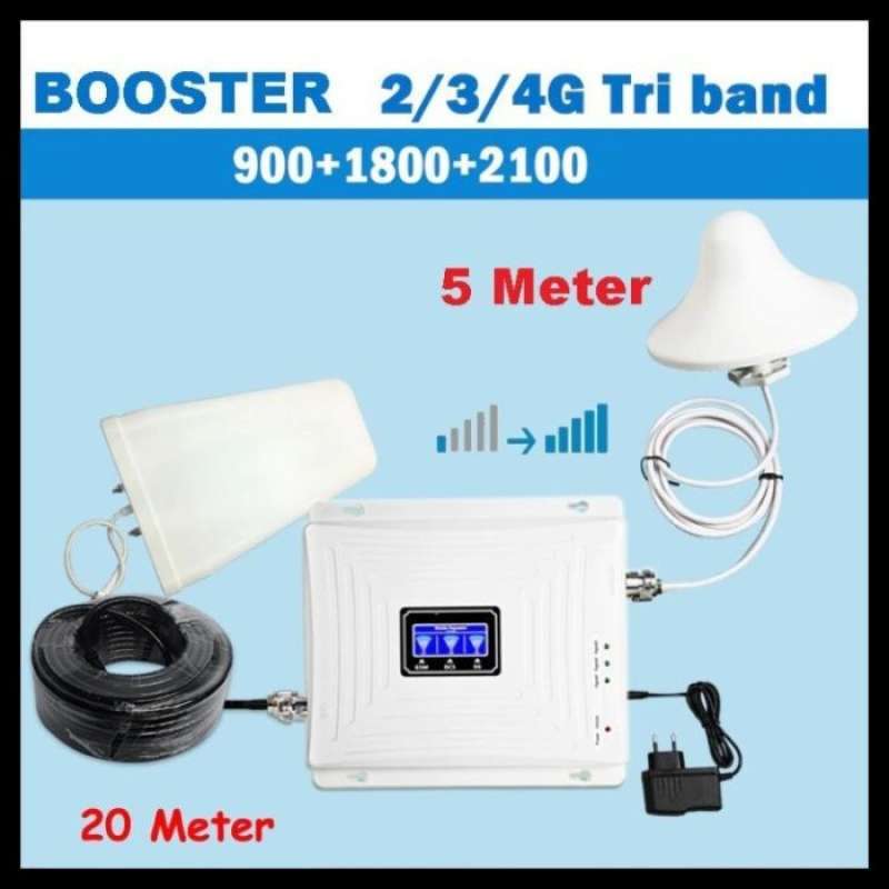 Jual Ready Repeater Penguat Signal Triband 2G 3G 4G Gsm Wcdma Lte Set 25M di Seller Silvanna ...