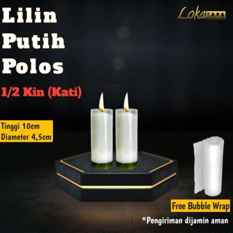 Promo Lilin Puja Doa Sembahyang Pilar Putih Polos 1/2 Kati/Kin Sepasang Diskon 5% di Seller ...