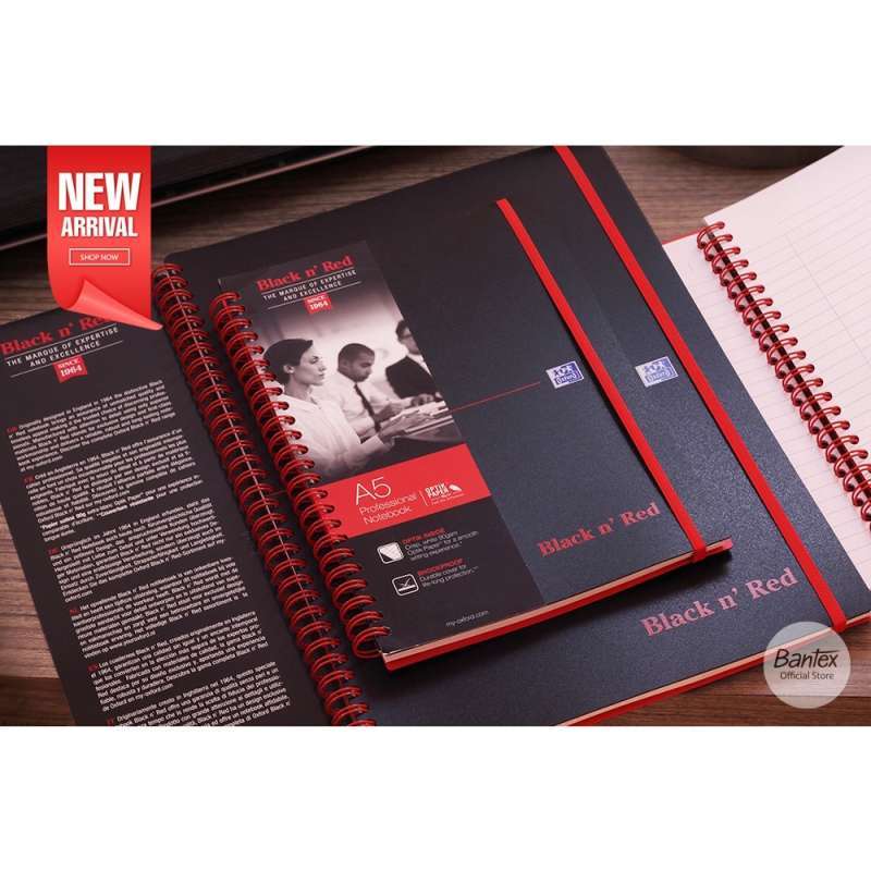 Jual Oxford Black n’ Red A4 Ruled Notebook Planner Journal Agenda Diary ...