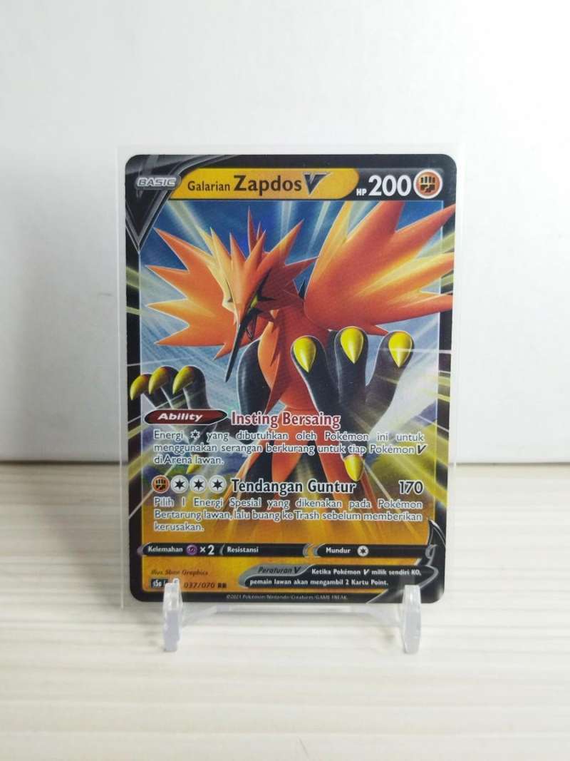 Jual Kartu Pokemon TCG Indonesia Galarian Zapdos V RR di Seller ...