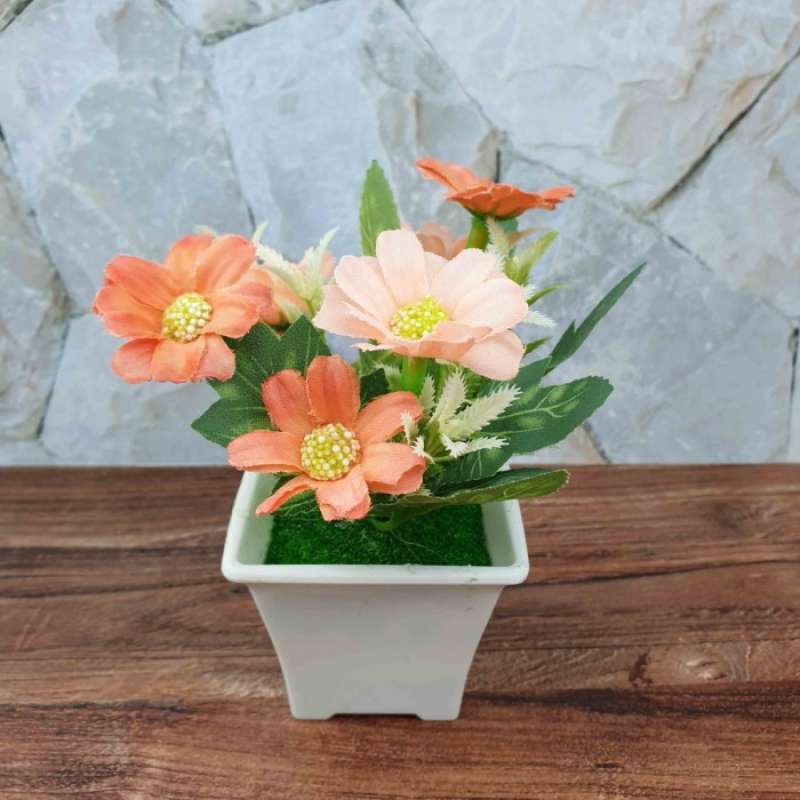 Promo Bunga Artifisial + Pot Tinggi 15 Cm / Bunga Palsu/ Bunga ...