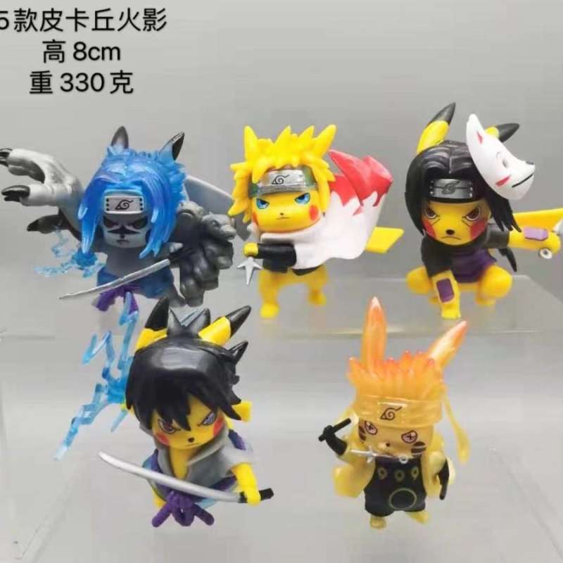 Jual figure set 5 pokemon pikachu naruto sasuke minato di Seller Toko ...